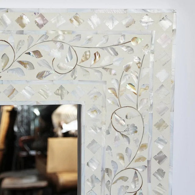 Mother of Pearl Inlay Square Mirror | Chairish