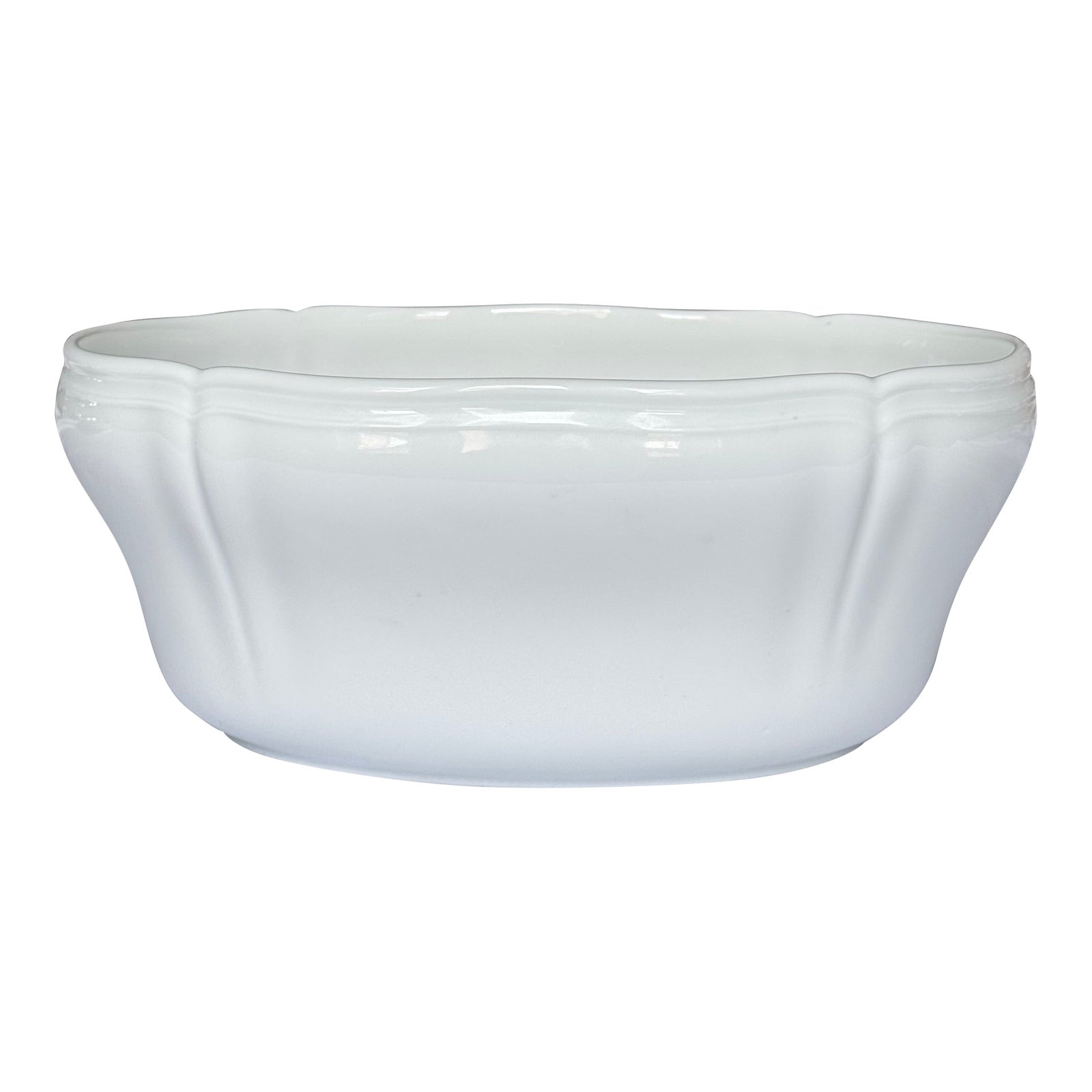 Richard Ginori Italy White Scalloped Edge Cache Pot | Chairish