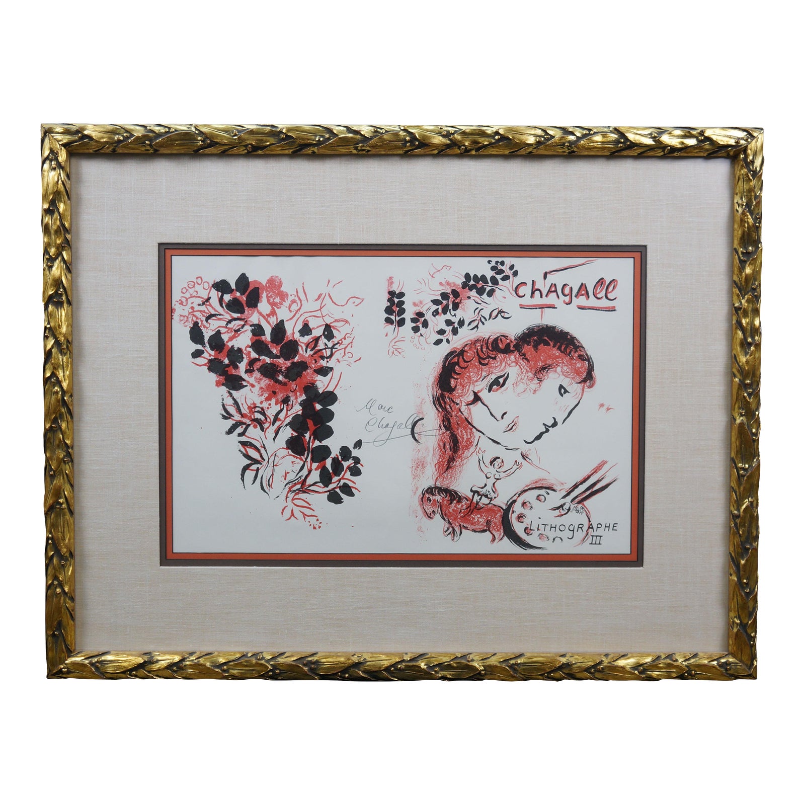 1980 Marc Chagall Signed Lithographe III Lithograph Book Cover Poster ...