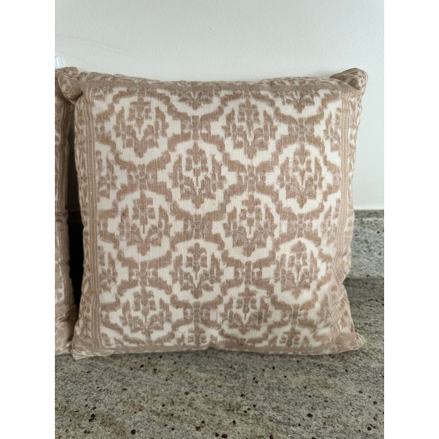 1990s Indian Mughal Style Beige Cushion Covers, Pair | Chairish