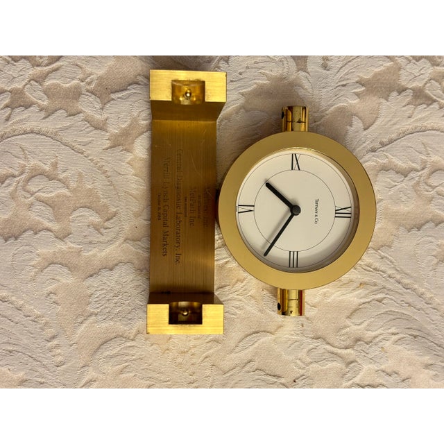 Vintage Brushed Brass Tiffany & Co. Swing Desk Clock With Swiveling ...