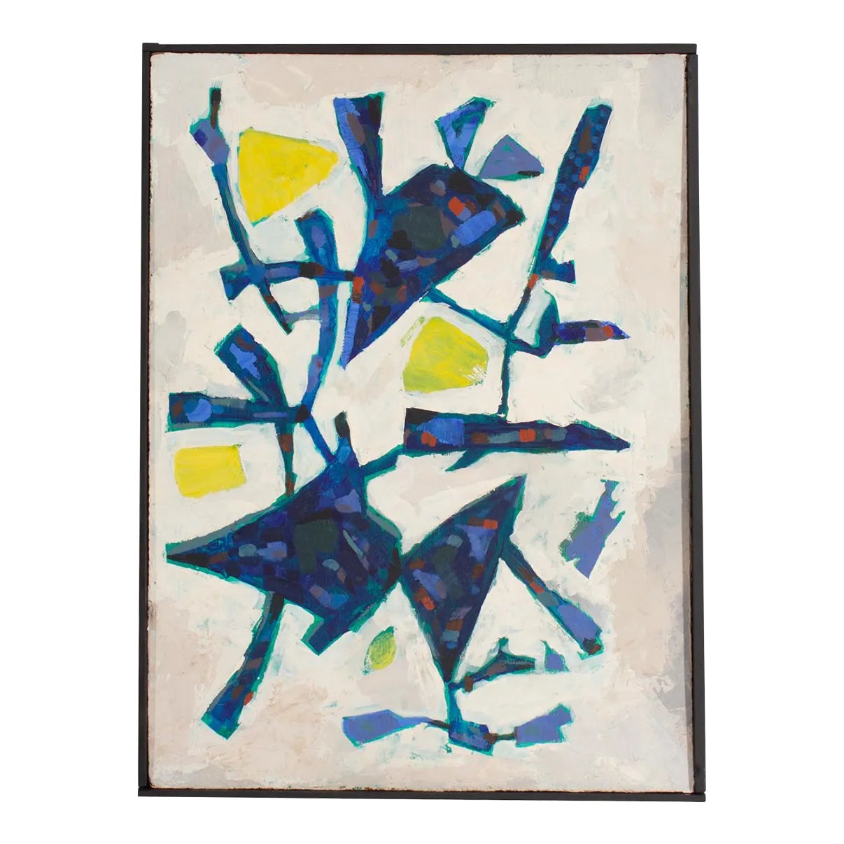 Abstract Oil on Board Painting by Peter Bruning | Chairish