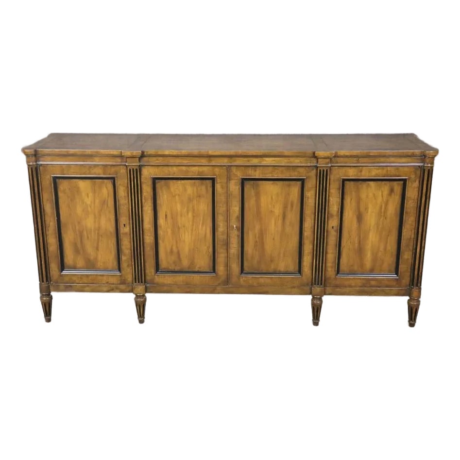 Shallow Depth Baker Furniture Figured Walnut Directoire Sideboard ...