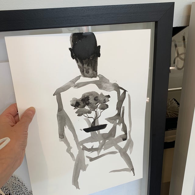 Contemporary Minimalist Figurative Paintings on Paper by Jo Baskerville ...