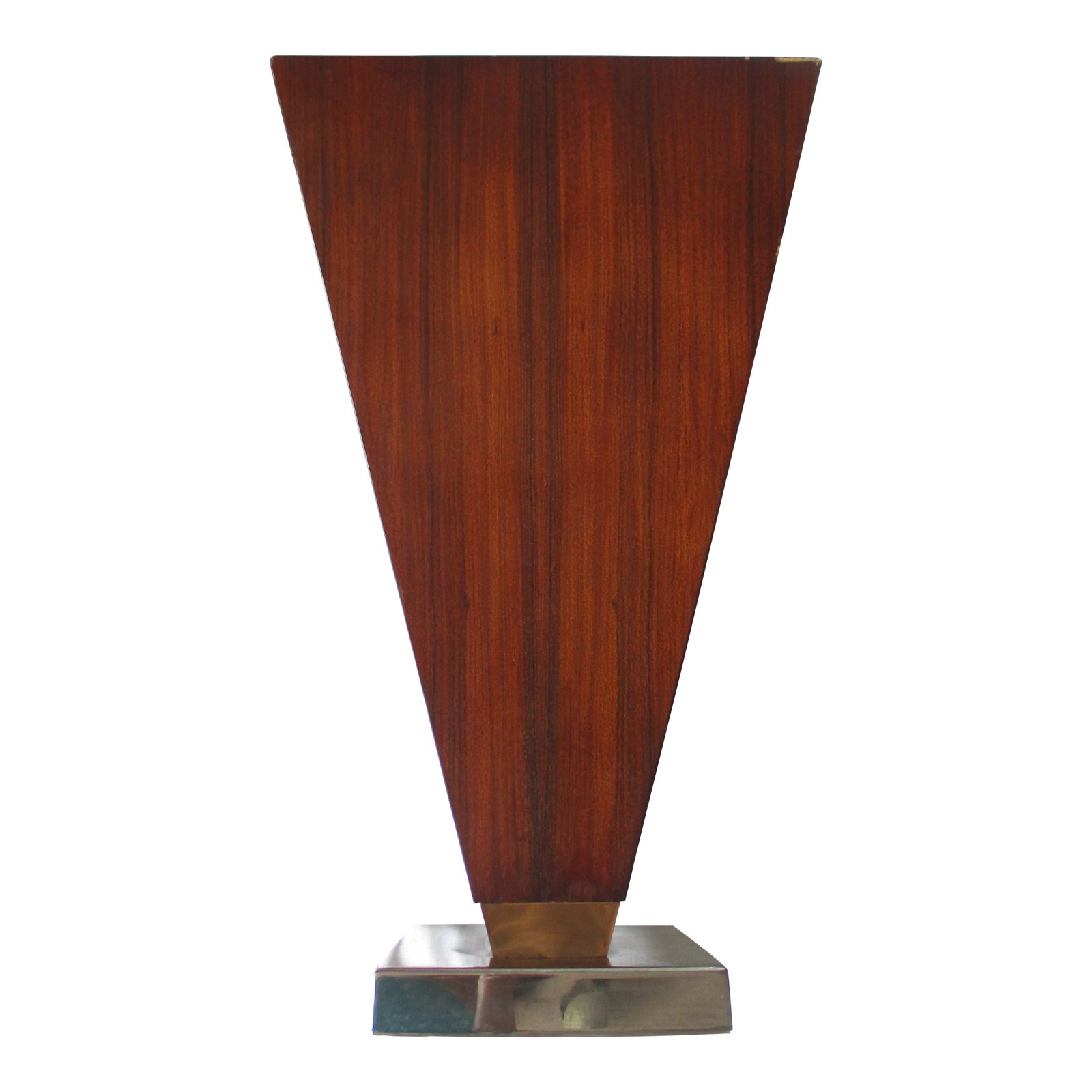 1960s Mid Century Italian Flame Mahogany Gueridon Pyramid Chrome and ...