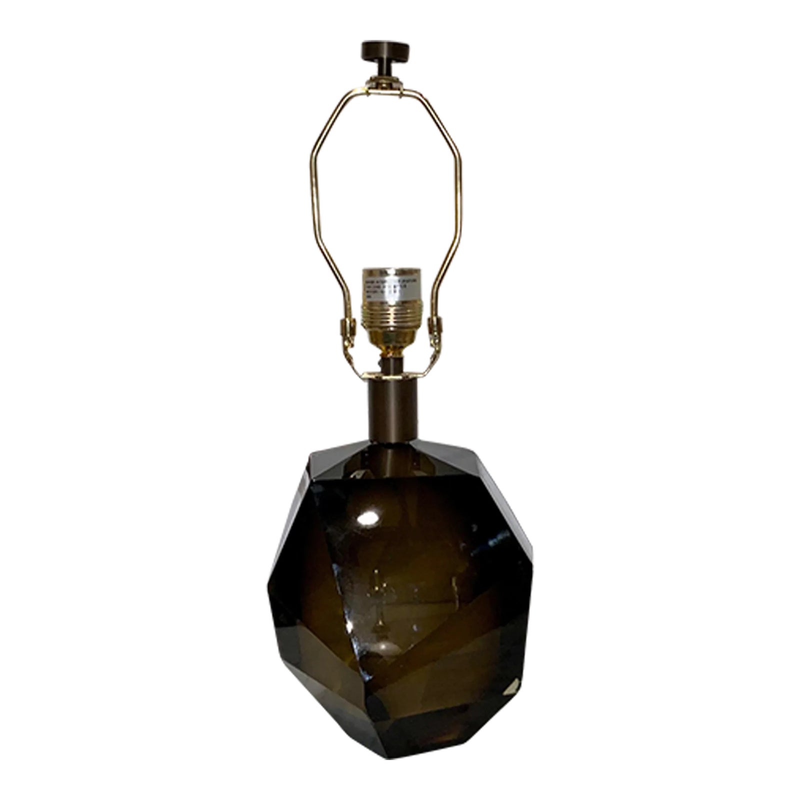 Barbara Barry for Baker Modern Topaz Glass Gemstone Table Lamp | Chairish