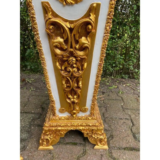 80' French Louis XVI Style Wooden Pedestal Columns in Gold and White ...