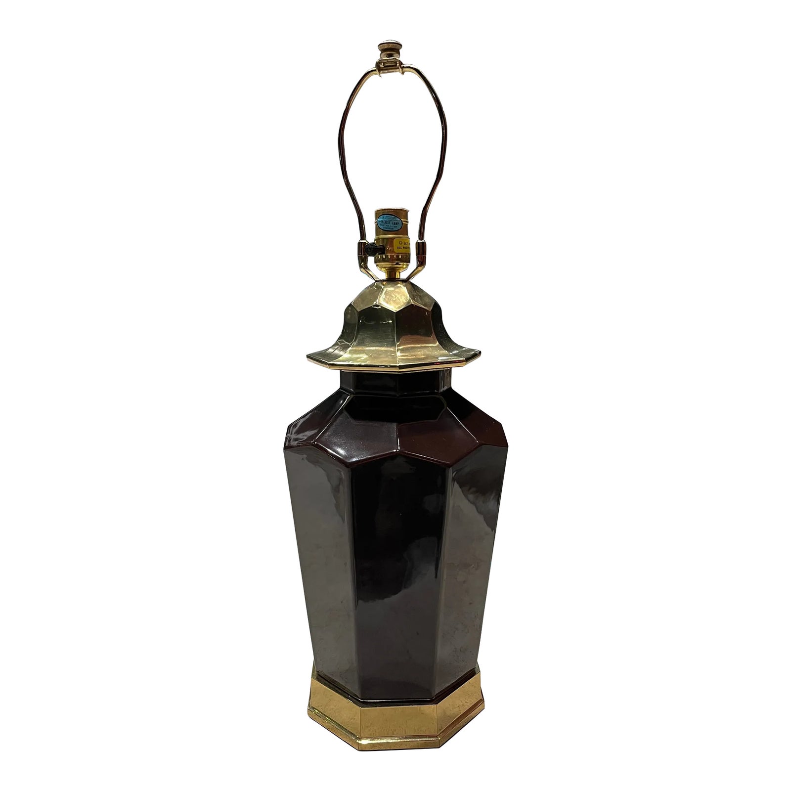 1970s Geodesic Brass & Porcelain Ginger Jar Lamp From Chapman ...