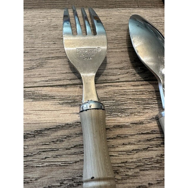 Vintage Cambridge Silversmiths Faux Bamboo Stainless Steel Mixed ...