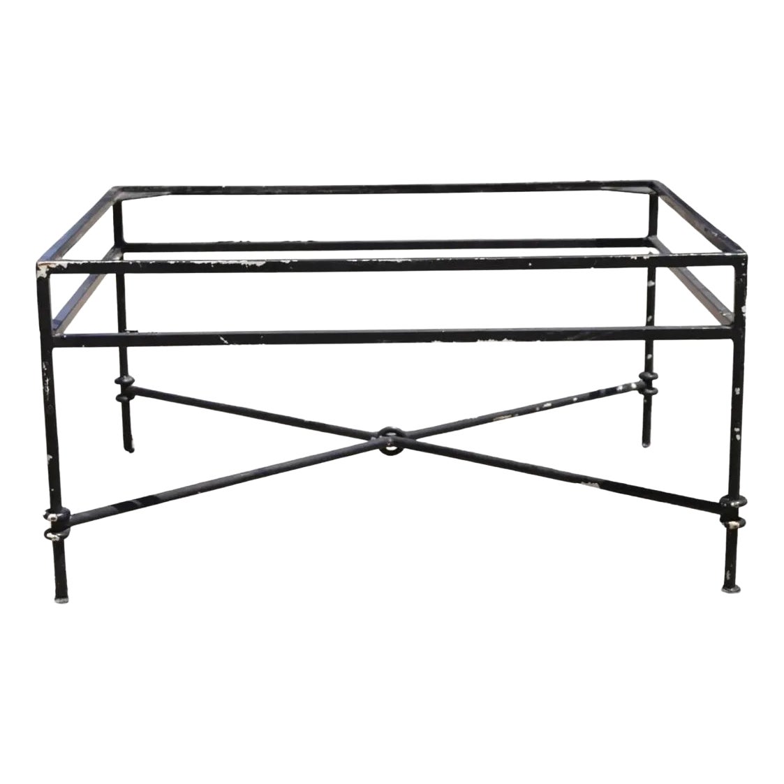 Vintage Regency Giacometti Style Wrought Iron Rectangular Coffee Table Base | Chairish