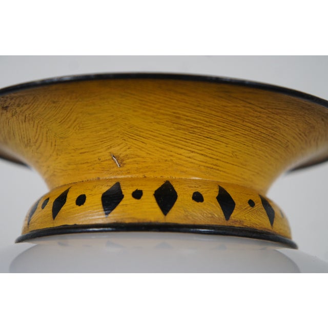 Vintage Late 20th Century French Tole Painted Milk Glass Oil Style ...