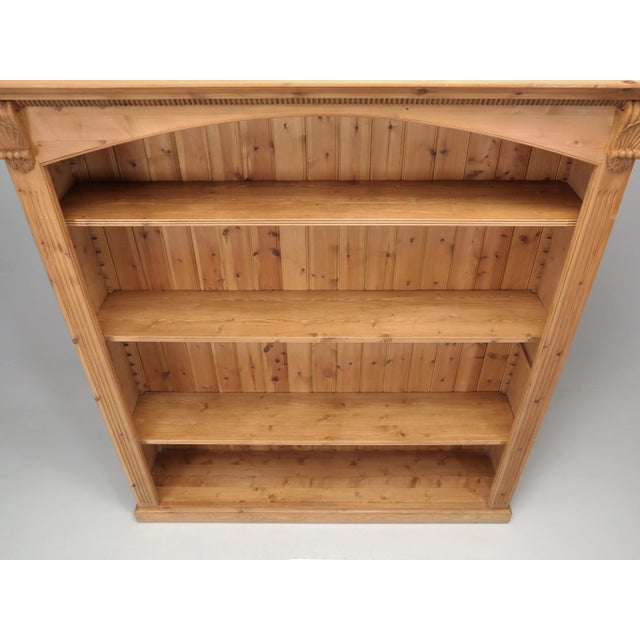 English Pine Country Bookcase Over 6 Feet Wide, Traditional Beeswax by ...