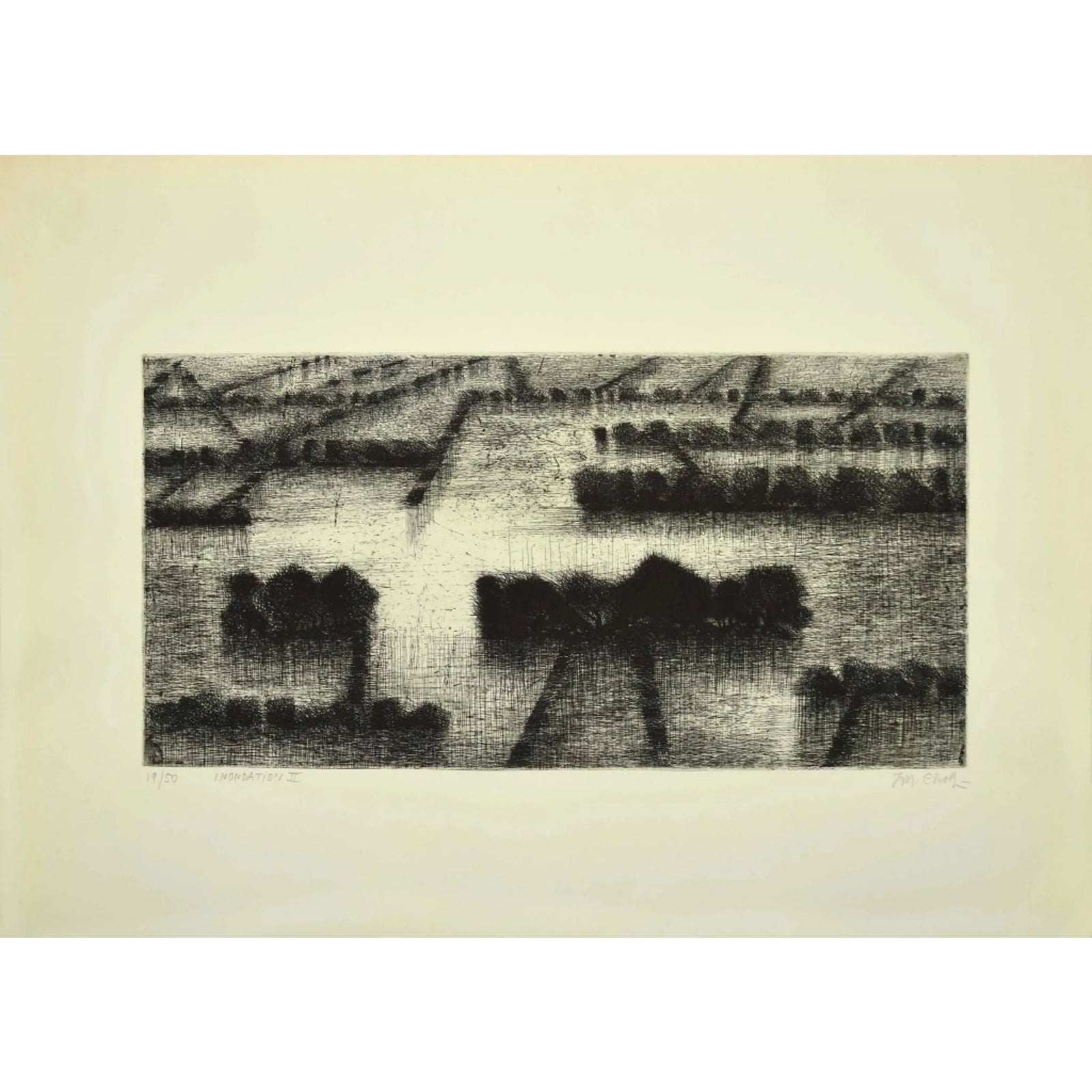 Maurice Chot Plassot - Flood II - Etching - 1970s | Chairish