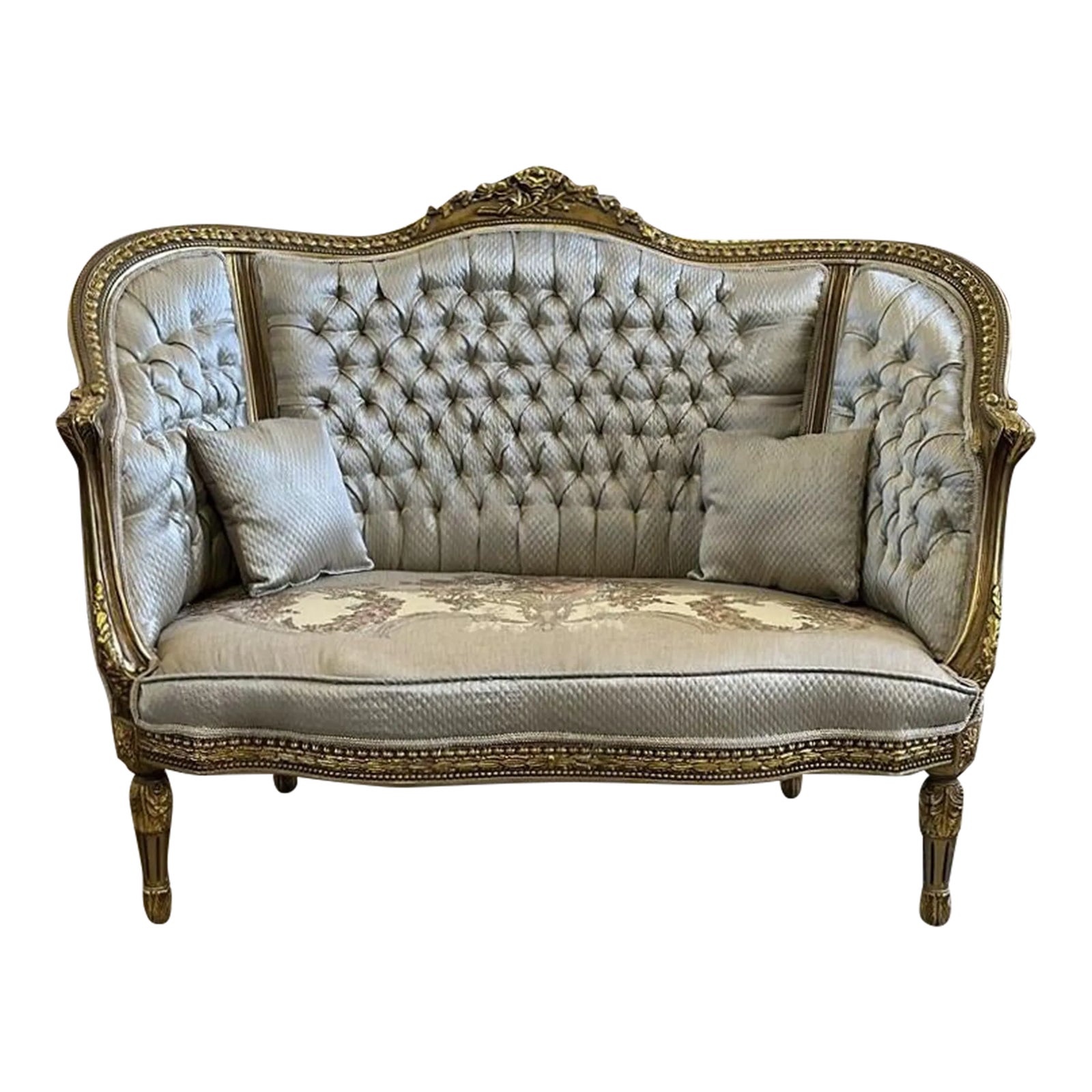 Italian Rococo Style Tufted Sofa | Chairish