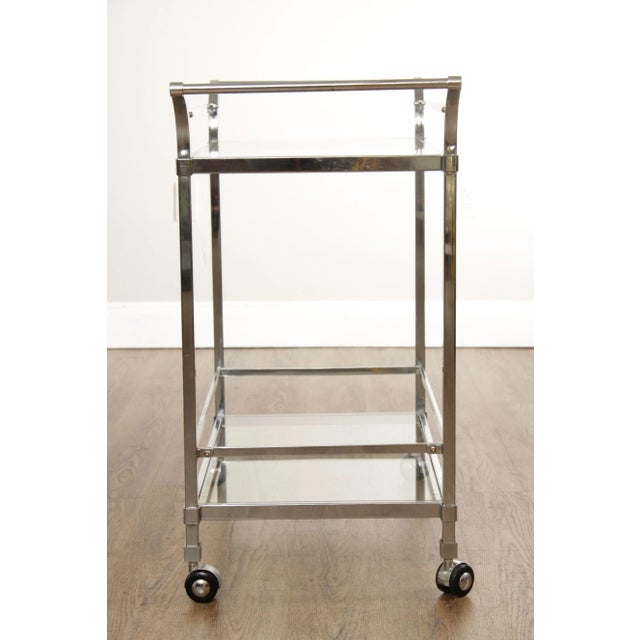 Vintage Chrome & Glass Trolley or Bar Cart | Chairish