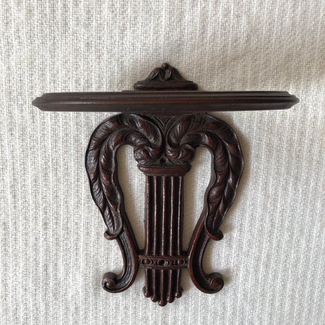 Mid-20th Century Syroco Wood Lyre Wall Brackets -- a Set | Chairish