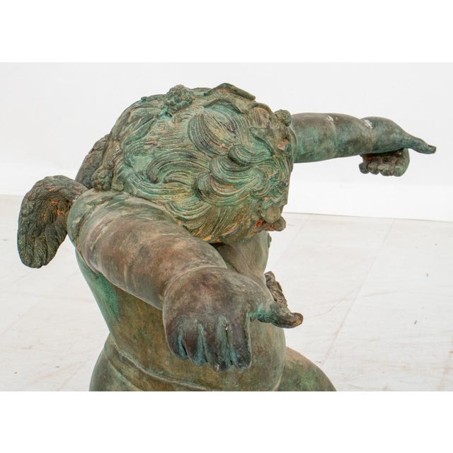 Bronze Winged Cherub Sculptures Side Table Base | Chairish