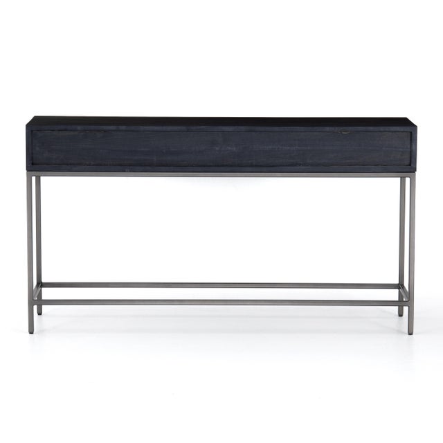 Four Hands Trey Console Table, Black Wash Poplar | Chairish