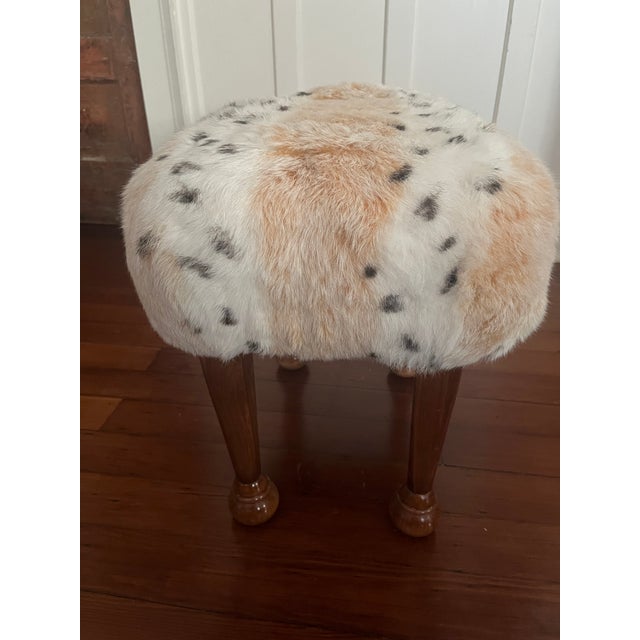 1930s Vintage French Fur Rabbit Stool | Chairish