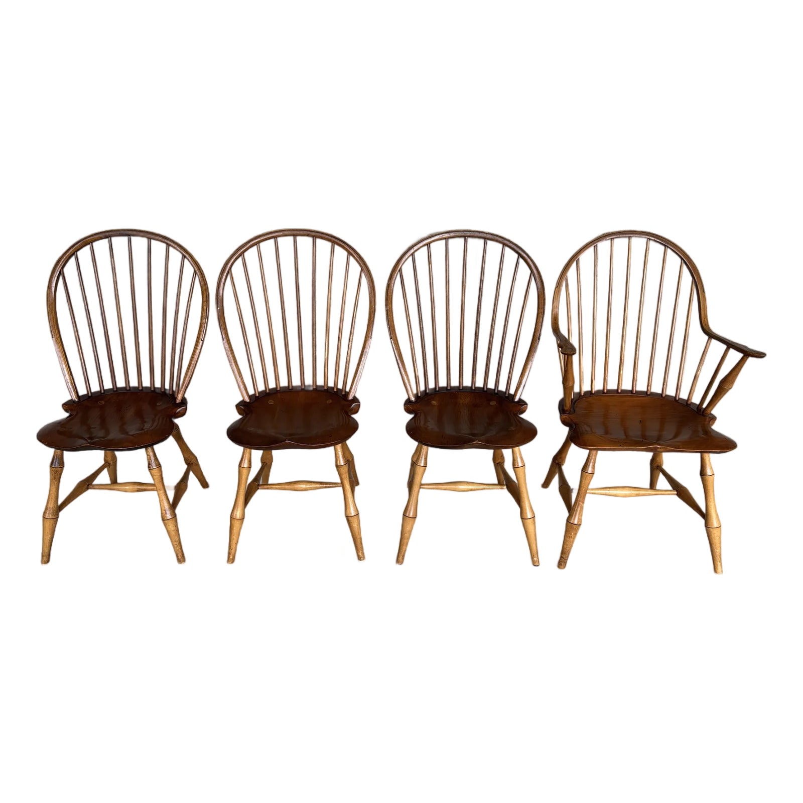 d.r. Dimes Bow Back Bamboo Olde Amber Finish Dining Chairs - Set of 4 ...