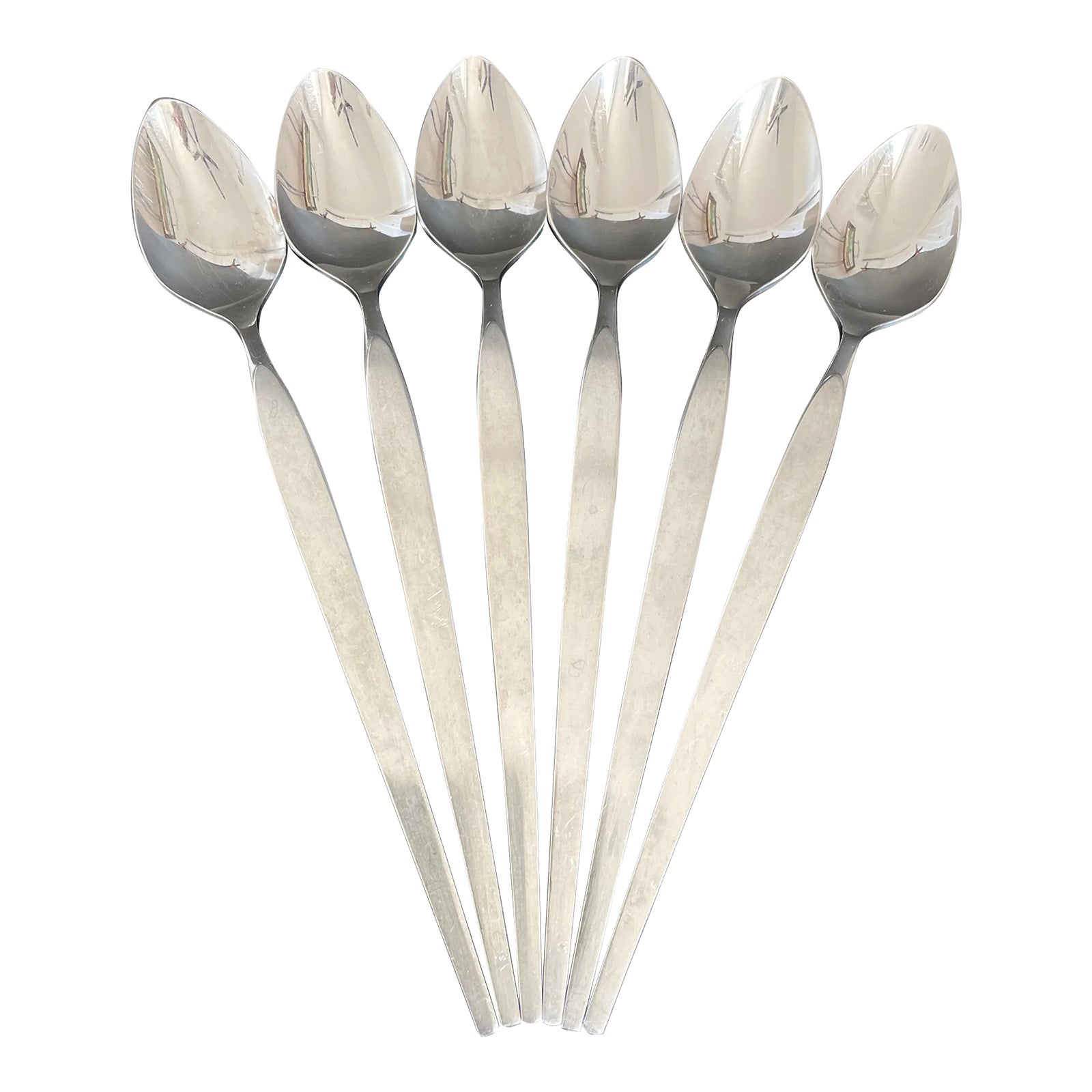 Mid Century Modern Oneida Community Satinique Iced Tea Spoons - Set of ...