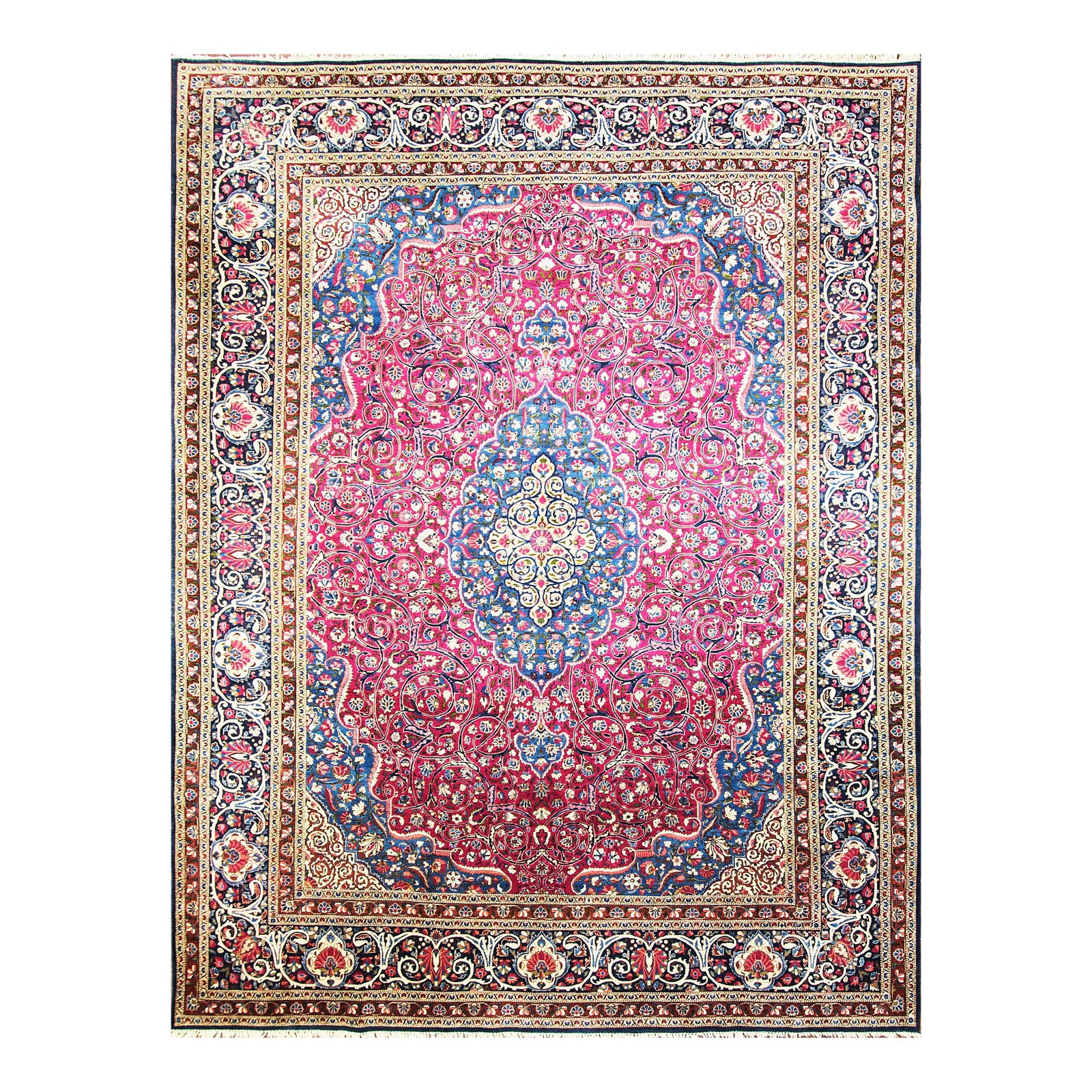 Antique Persian Dabir Kashan, Unusual Color | Chairish