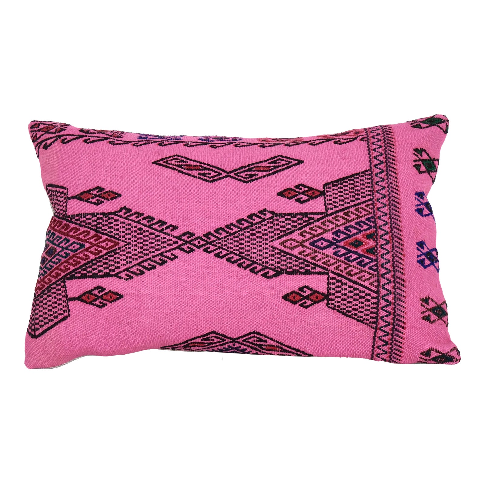Pink Kilim Rug Lumbar Pillow Cover | Chairish