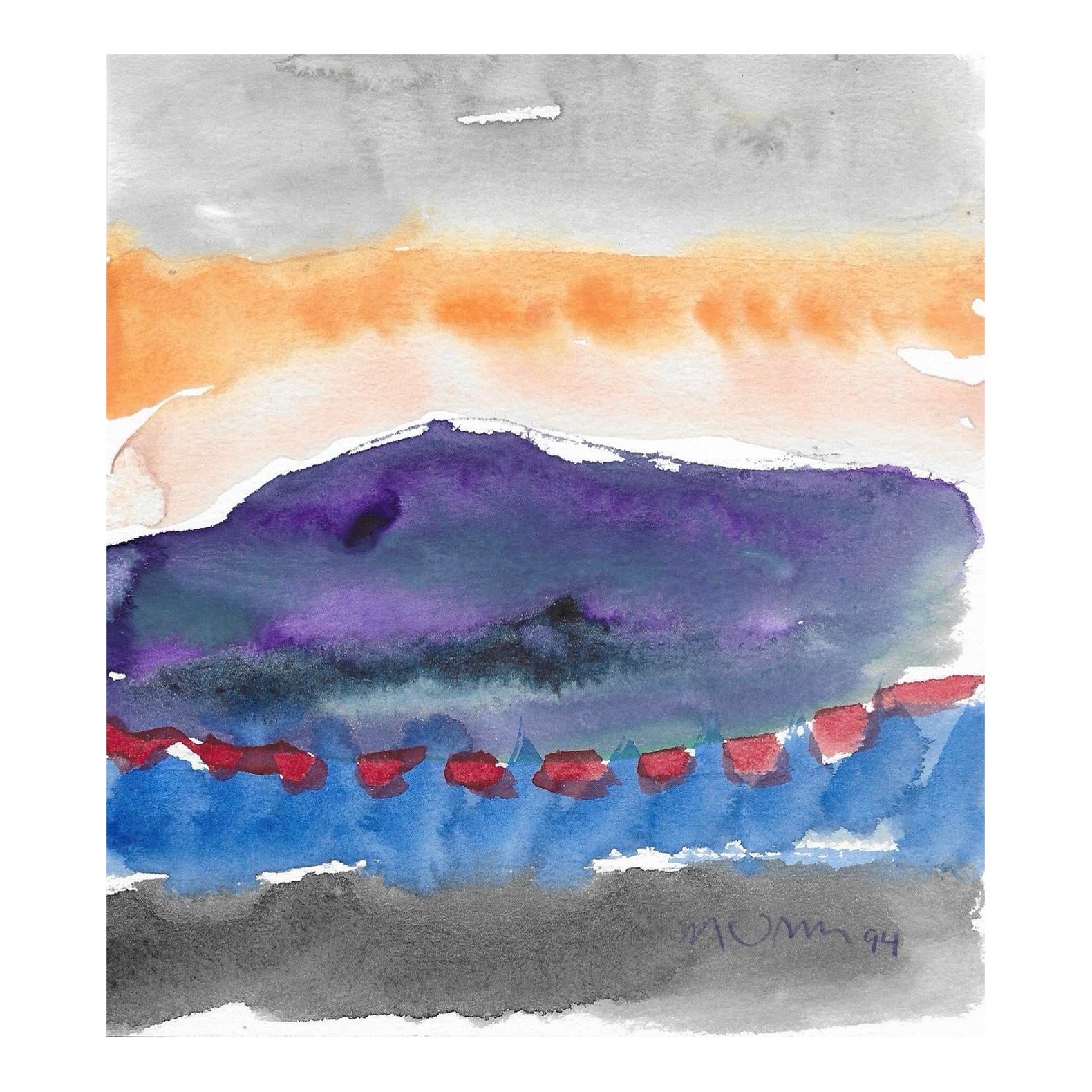 1994 Norbert Voelkel Modern Landscape | Chairish