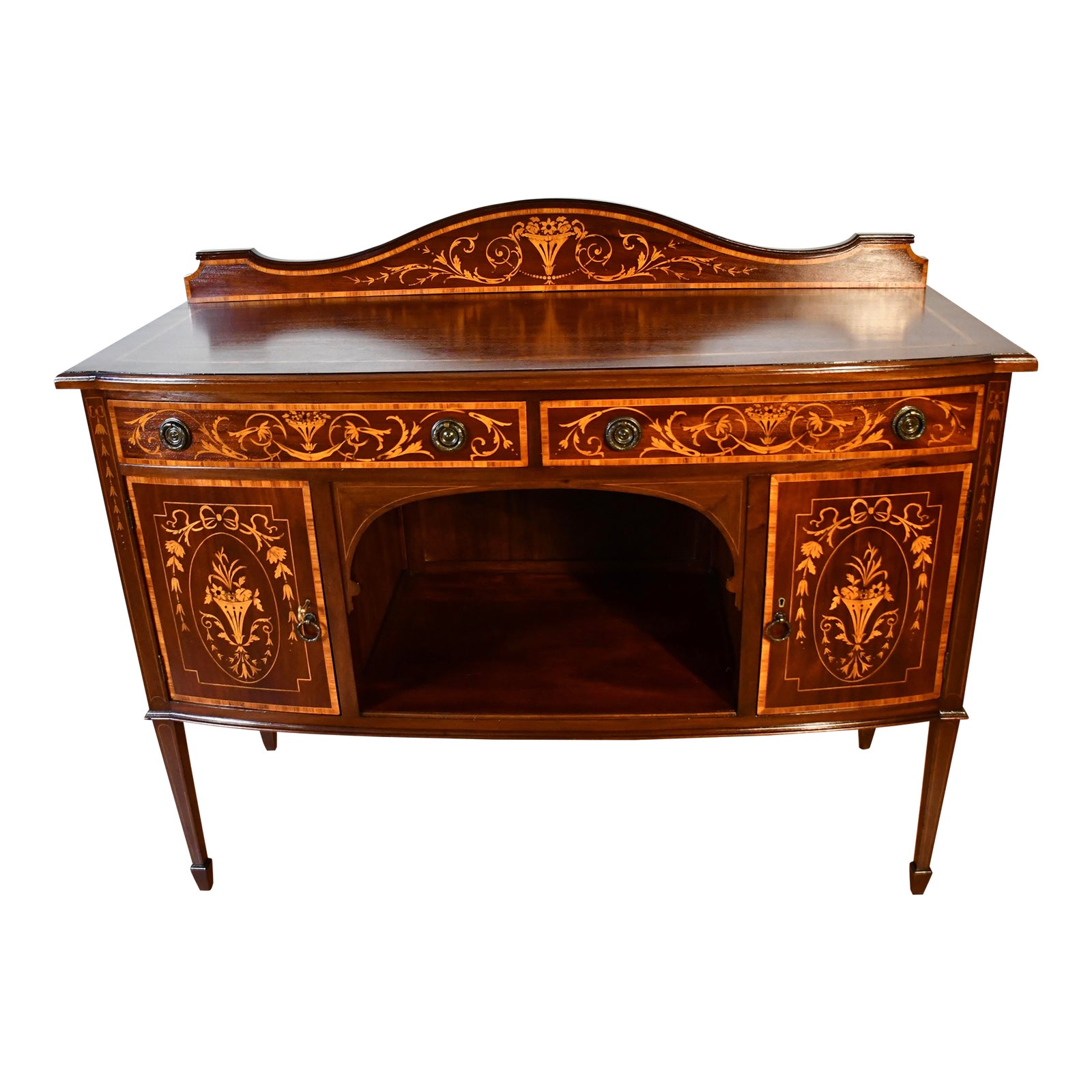 1890s Antique English Hepplewhite Mahogany Inlaid Sideboard / Buffet ...