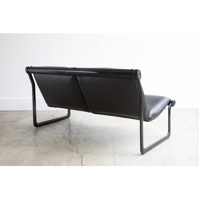 1970s Knoll Aluminum Leather Settee by Bruce Hannah and Andrew Morrison ...