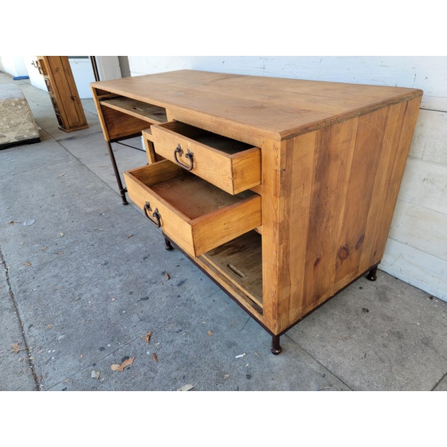 1970s Rustic Pine Computer Desk. | Chairish