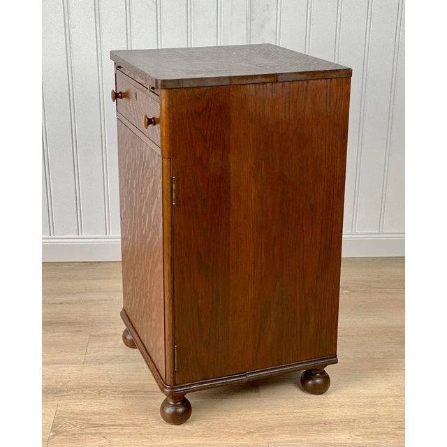 Antique Traditional Quartersawn Oak Liquor Bar Cellarette Cabinet ...