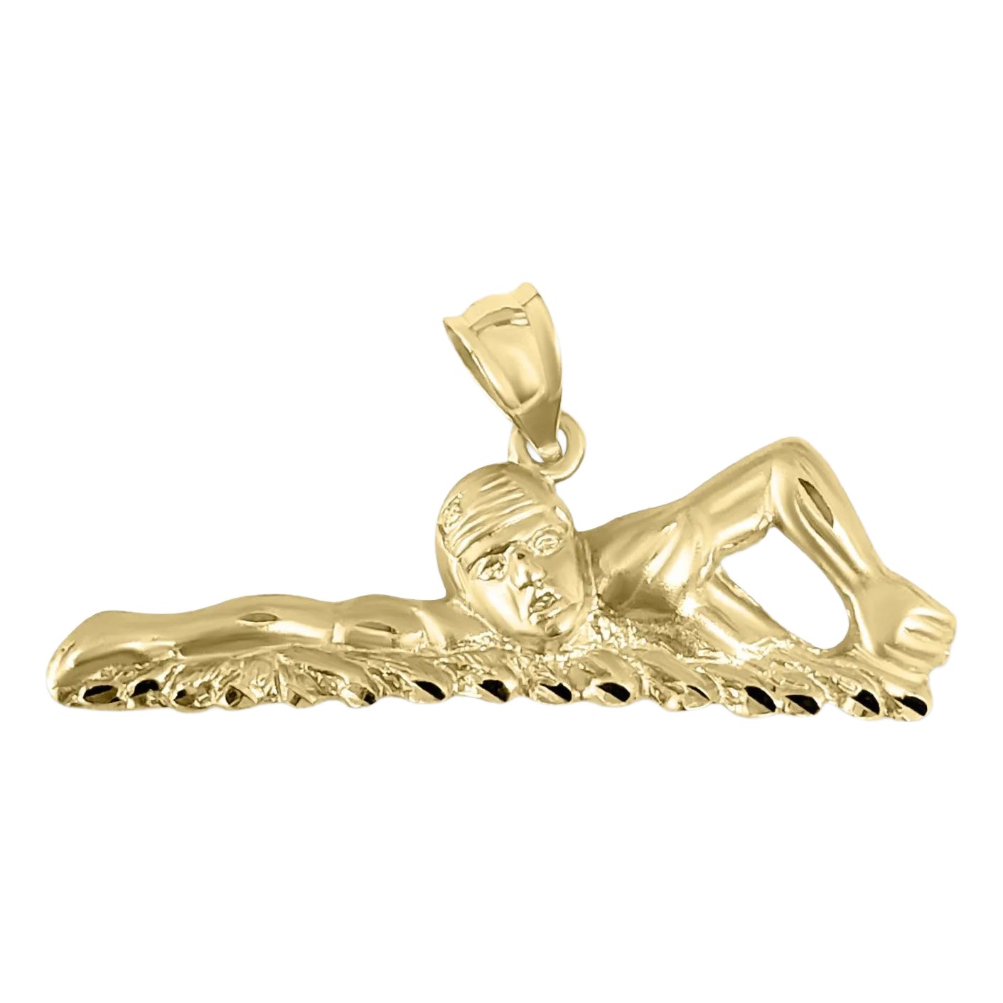 Swimmer with Diamond Cuts Charm/Pendant | Chairish
