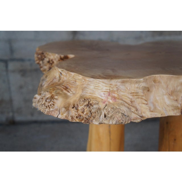 Mid 20th Century Rustic Farmhouse Maple Burl Live Edge Lodge Slab Side ...