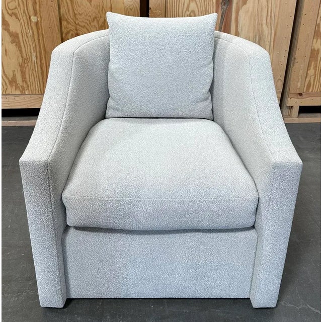 Tibor Wellington Gray Upholstered Wilson Swivel Chair From the Madeline ...