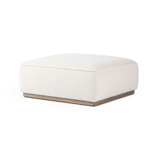 Four Hands Sinclair Square Ottoman - Knoll Natural 36" | Chairish