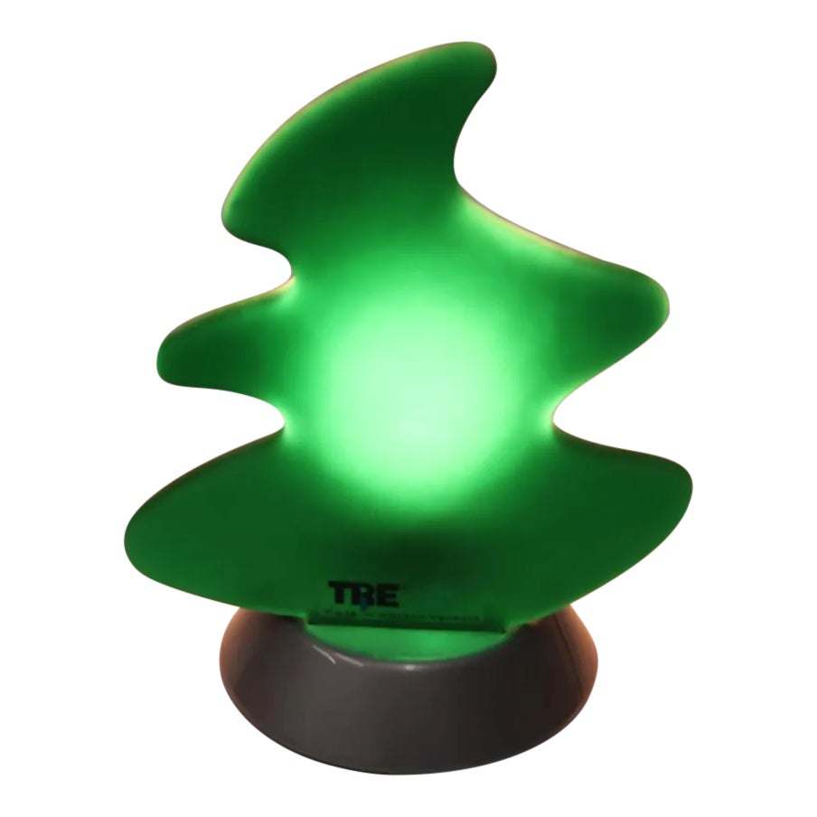 1990s Modern Itre Table Lamp Green Glass | Chairish