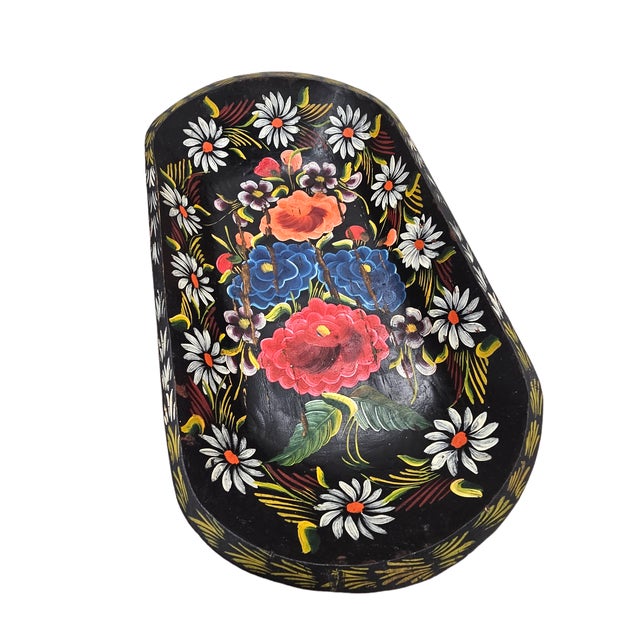 Mexican Hand Painted Carved Batea Bowl/Tray Quiroga Michoacan Mexico ...