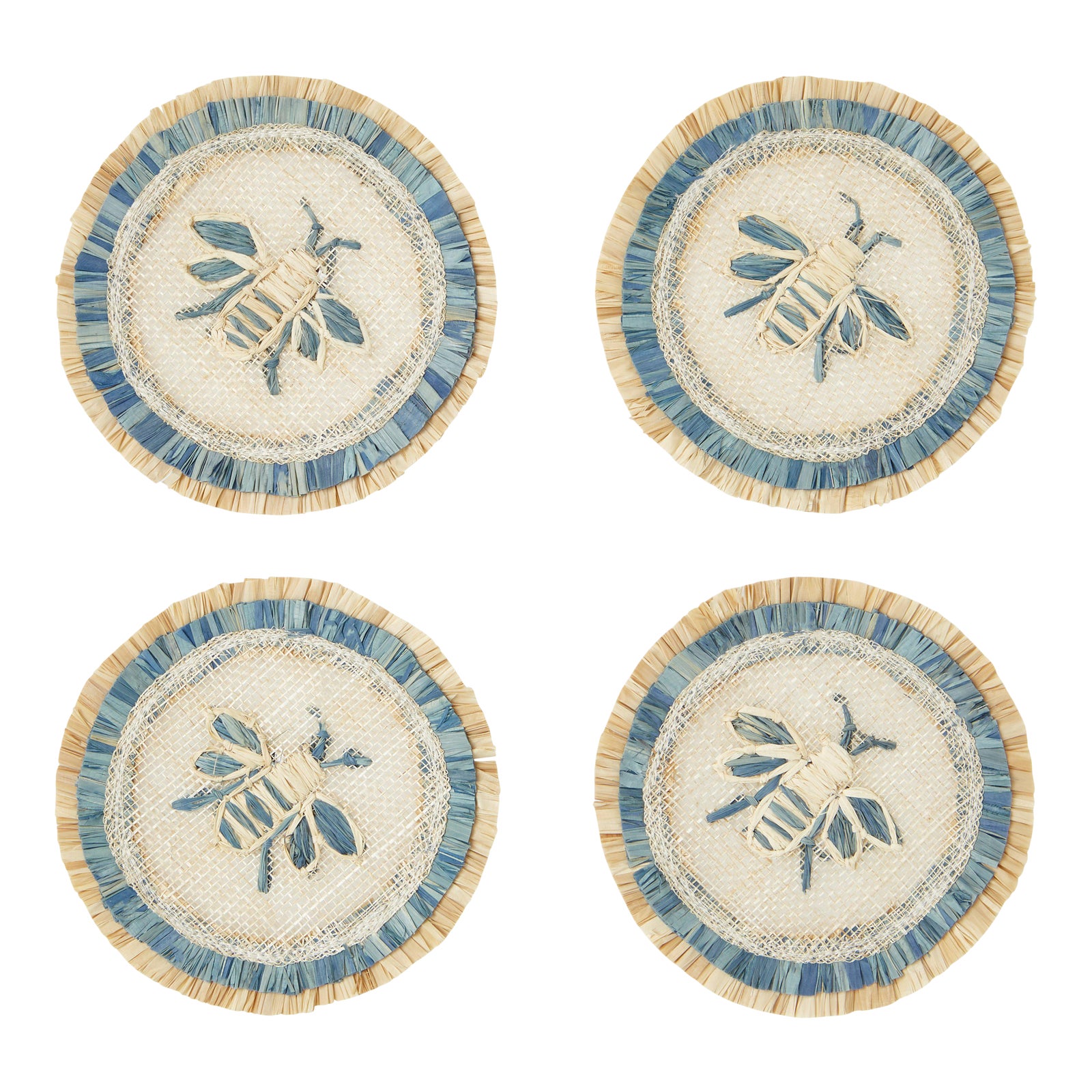 Bee Straw Coasters, Set of 4 | Chairish