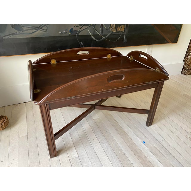 English Style Campaign Coffee Table | Chairish