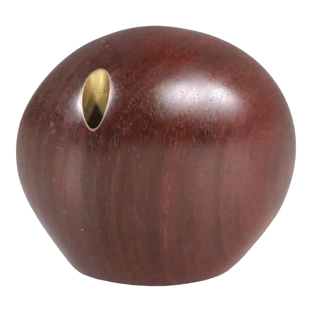 Mid Century Wood and Brass Pen Holder Poss. Danish or Japanese Made C ...