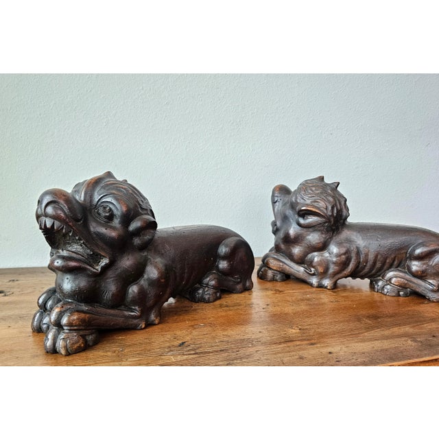 Antique European Renaissance Gothic Revival Grotesque Lion Figure ...