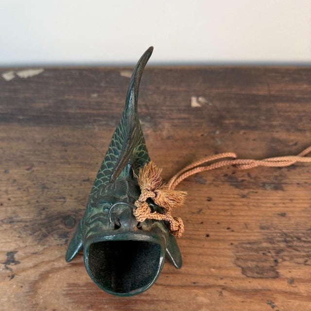 Small Japanese Fish Ikebana Hanging Vase in Patinated Bronze, 1950s ...