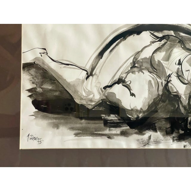 Expressive Ink Wash Figure Study, Signed | Chairish