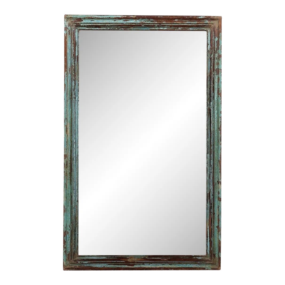 1900s Vintage Door Frame Repurposed Distressed Blue Rectangle Wall ...