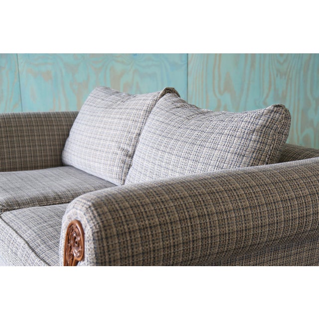 Ethan Allen Pratt Sofa Heavy Boucle Regency Styled | Chairish