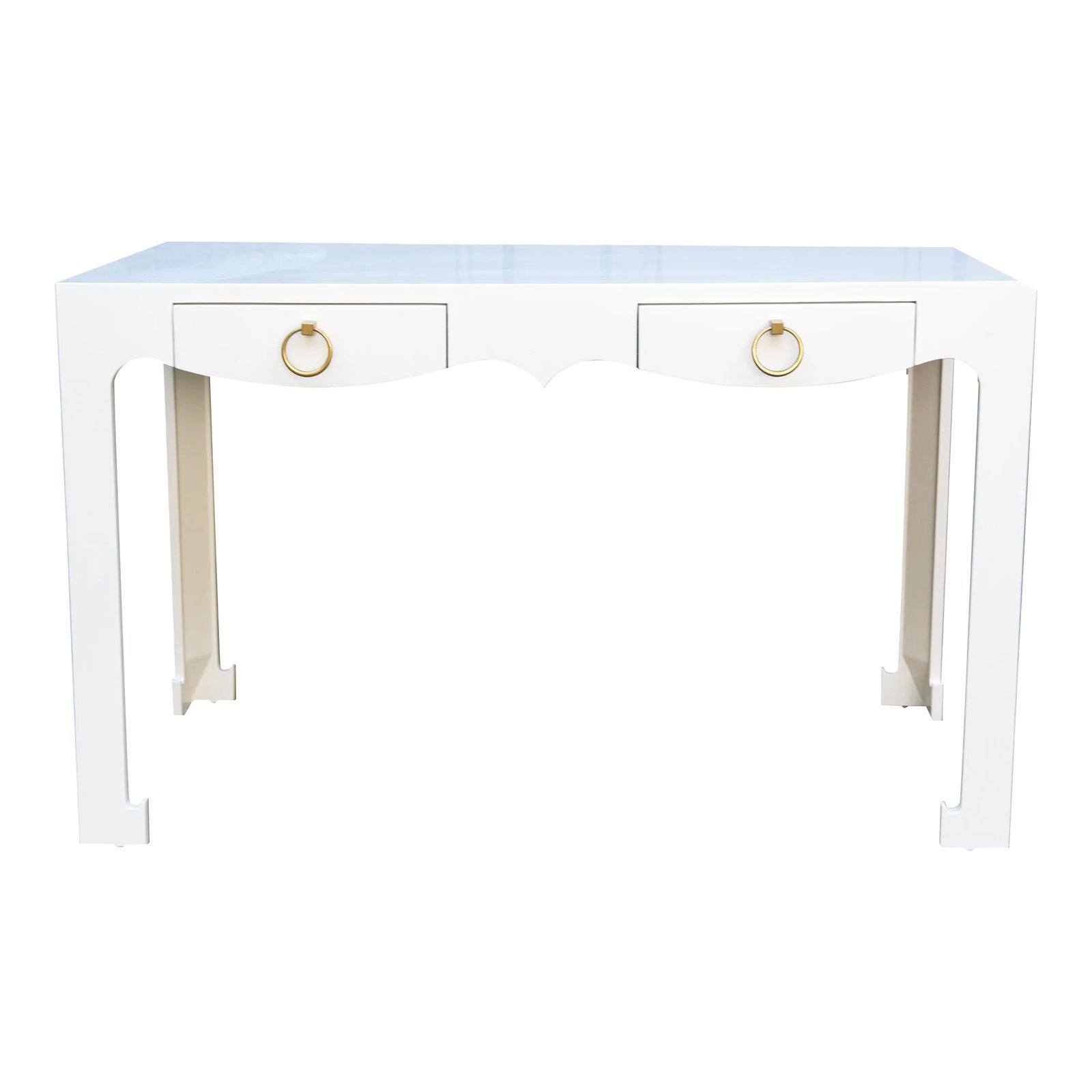 Modern White Lacquer Console | Chairish