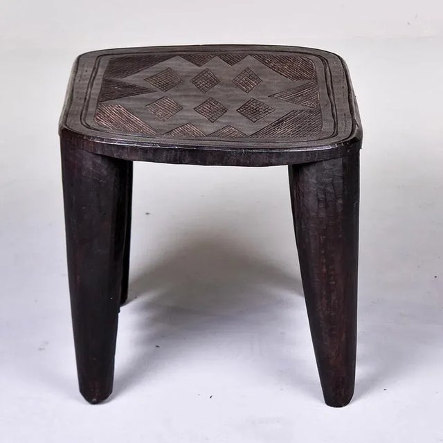 Vintage Carved African Side Table by the Nupe of Nigeria | Chairish