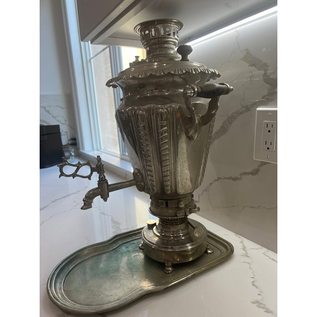 Mid 18th Century Silver Plated Samovar With Tray | Chairish