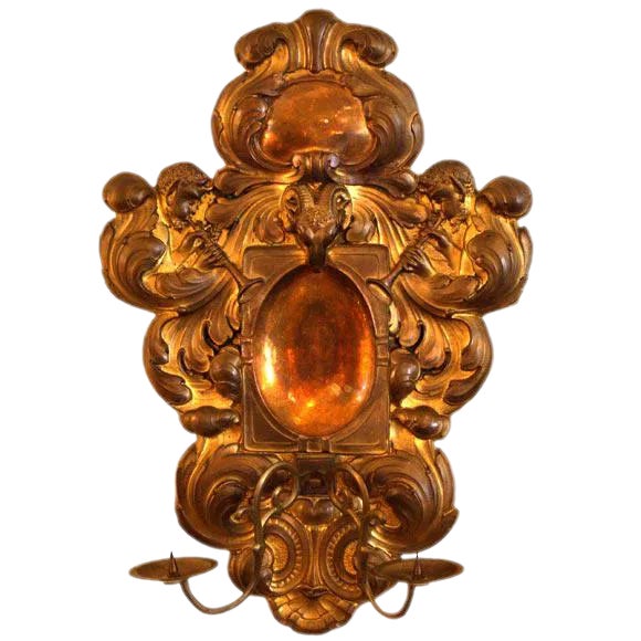 Mid 19th Century Repousse Sconce | Chairish